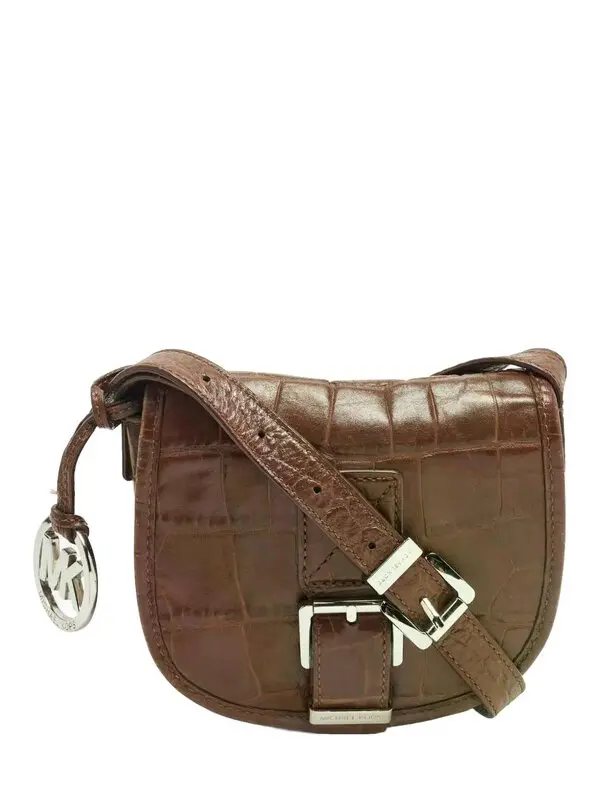 Michael Kors Embossed Leather Crossbody Bag - Brown