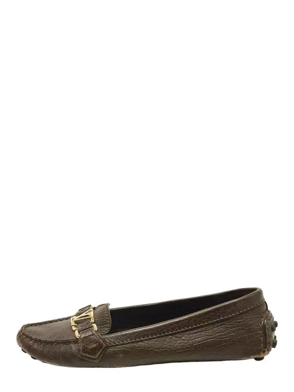 LOUIS VUITTON Logo-embellished Leather Loafers - Brown