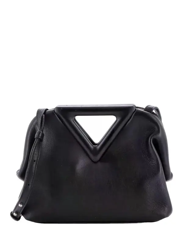 Bottega Veneta Point Leather Small Shoulder Bag - Black