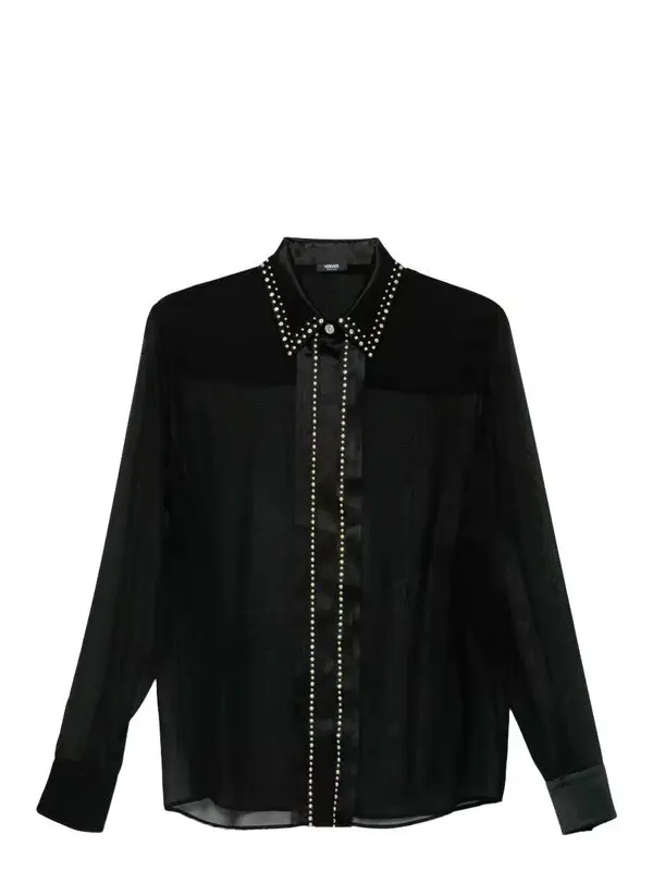 Versace Studded Embellished Shirt - Black