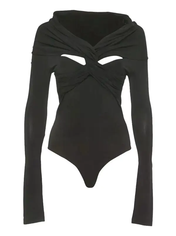 Khaite Open Back Twist Bodysuit - Black