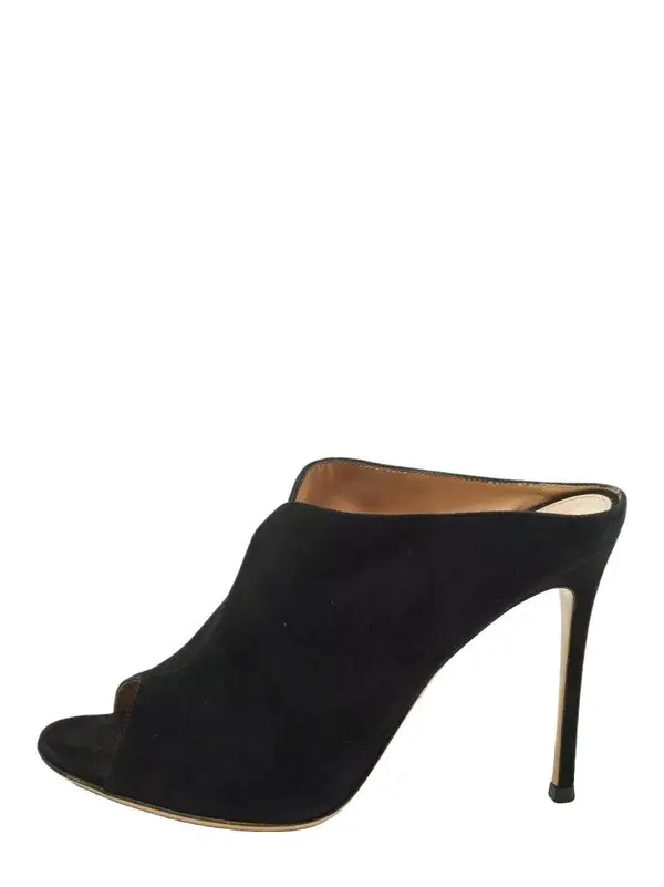 GIANVITO ROSSI Heeled Suede Sandals - Black