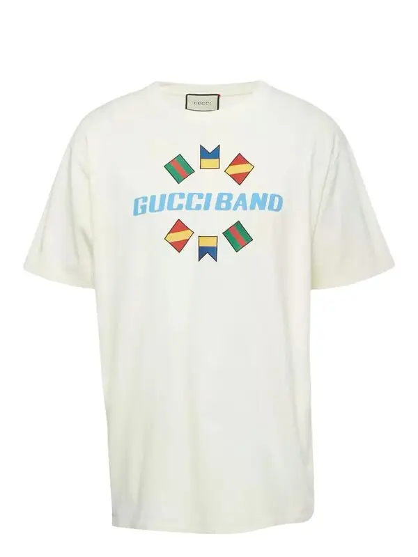 Gucci Logo Band Print Cotton T-shirt - Neutrals