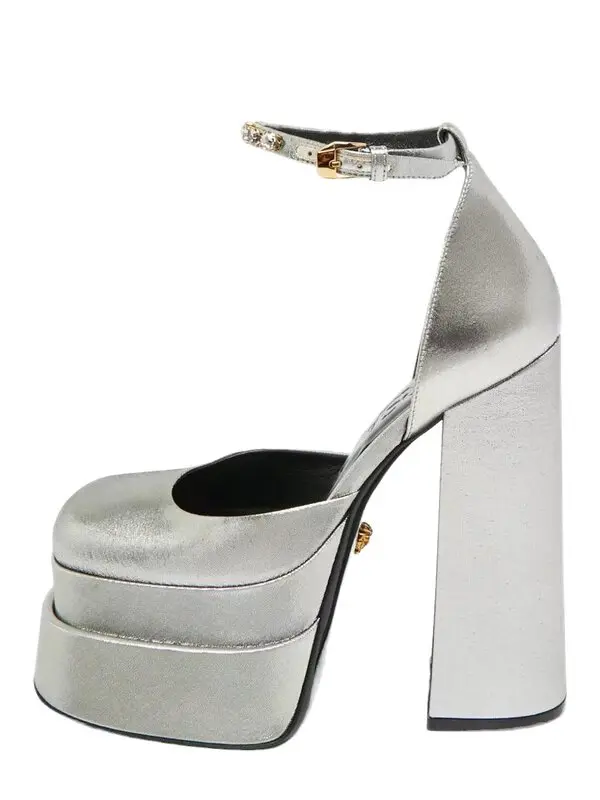 Versace Double Platform Pumps - Silver