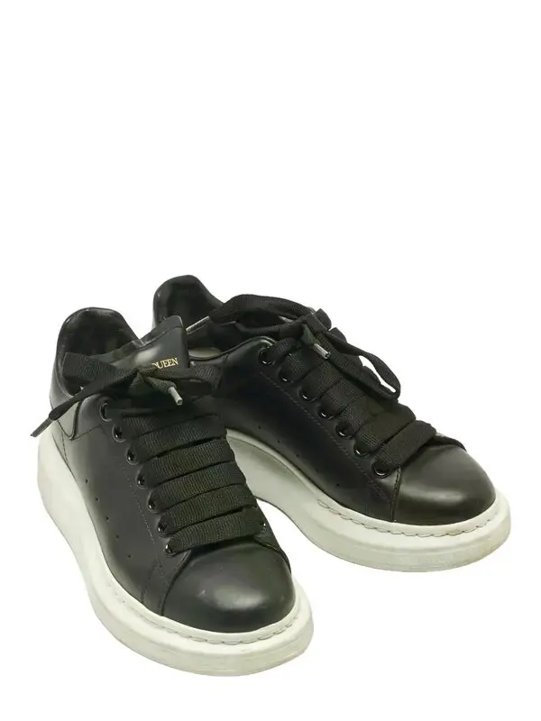 Alexander McQueen Leather Oversized-sole Sneakers - Black
