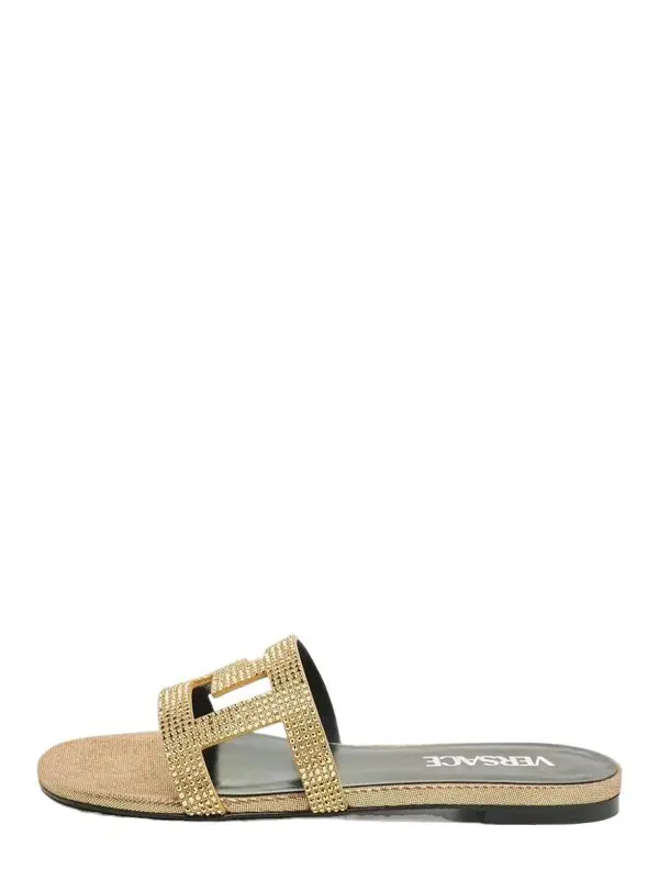 Versace Greca Embellished Sandals - Gold