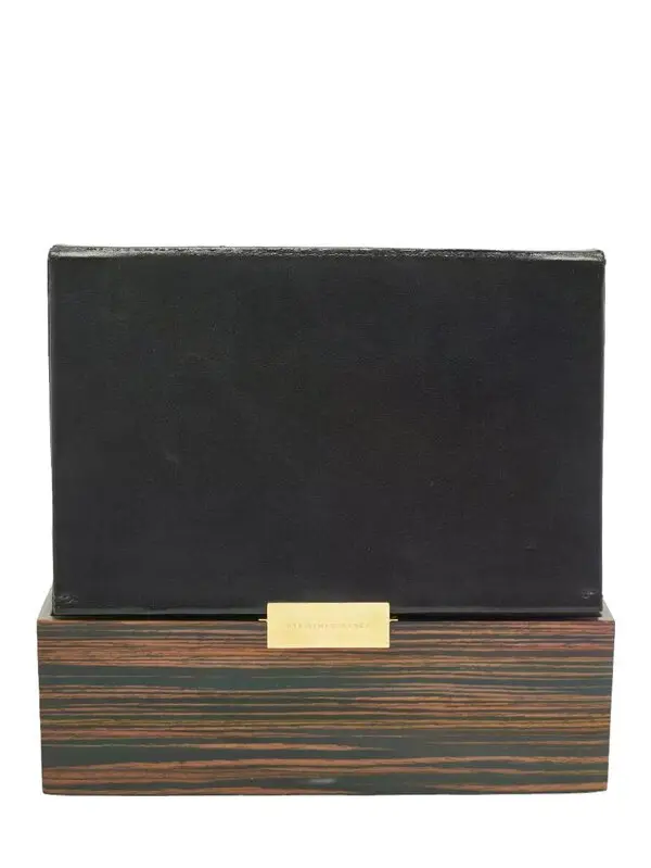 Stella McCartney Wood-effect Clutch - Black