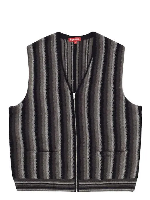Supreme Striped Sweater Vest - Black