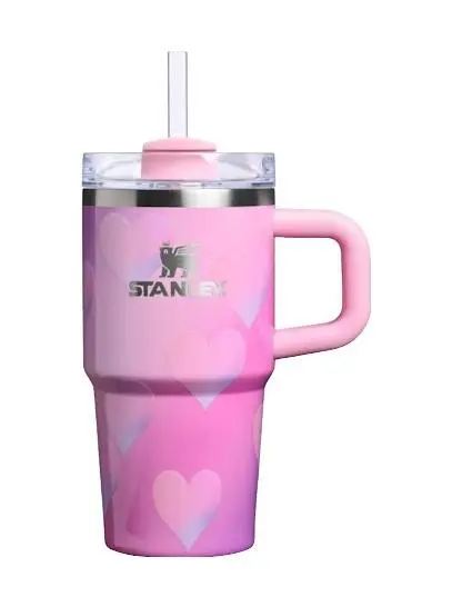 STANLEY 20oz Flowstate Quencher Tumbler - Powder Pink Heart Gradient