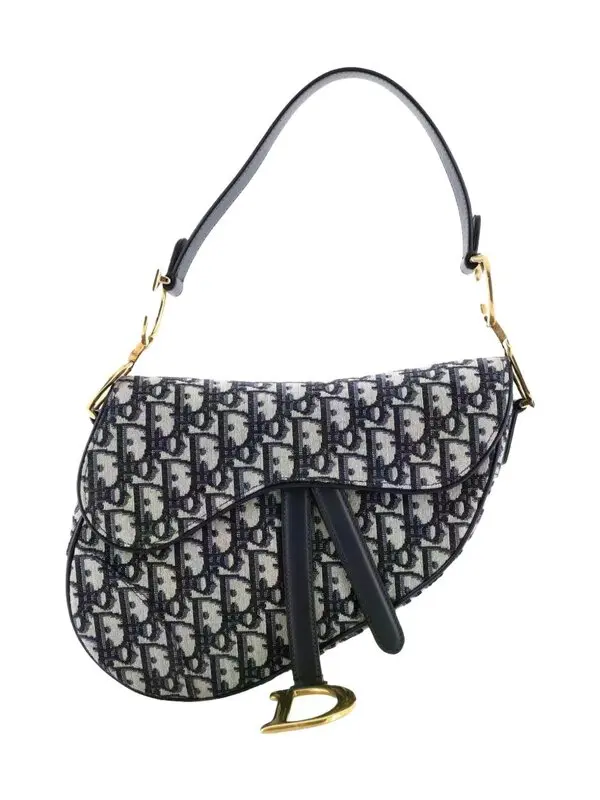 Dior Saddle Handbag Oblique Canvas Medium Shoulder Bag - Blue