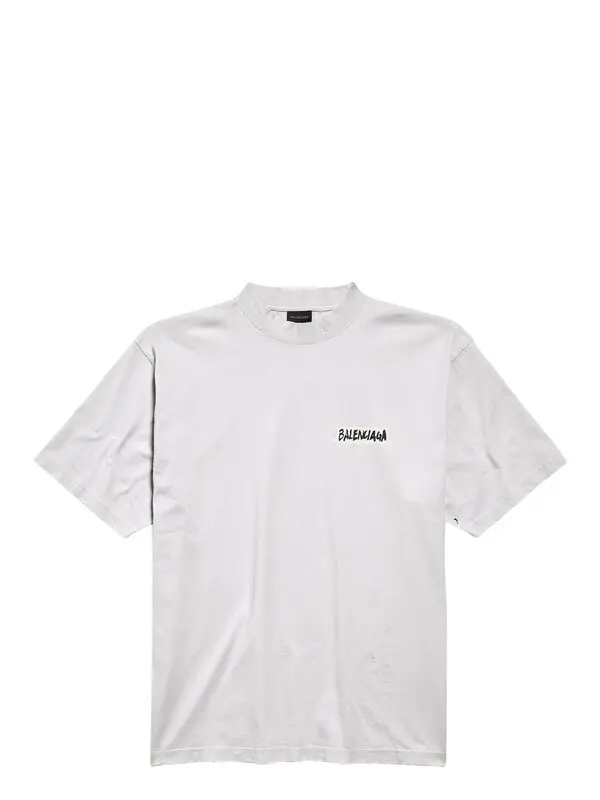 Balenciaga Cotton Masking Tape Logo T-shirt - White