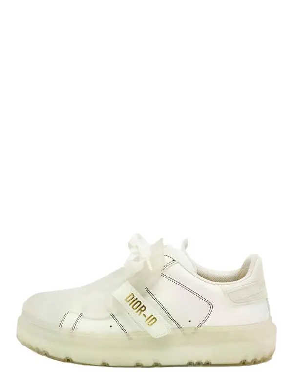 Dior Logo-detail Leather Sneakers - White