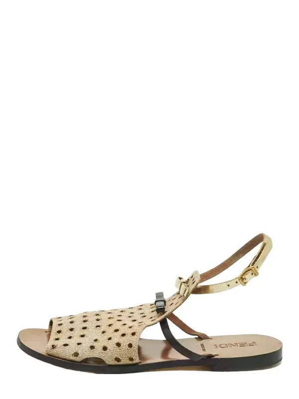 Fendi Perforated Sandals - Neutrals