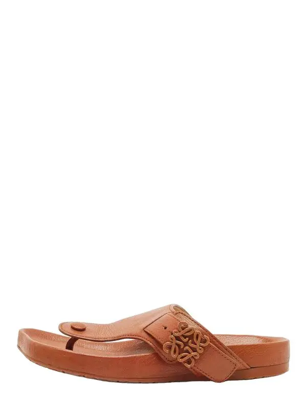 Loewe Leather Logo Sandals - Brown