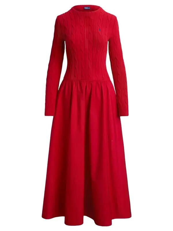 Polo Ralph Lauren Cable-knit Maxi Dress - Red