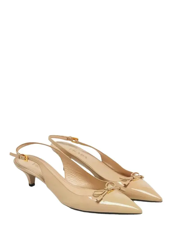 Prada Slingback Leather Pumps - Neutrals