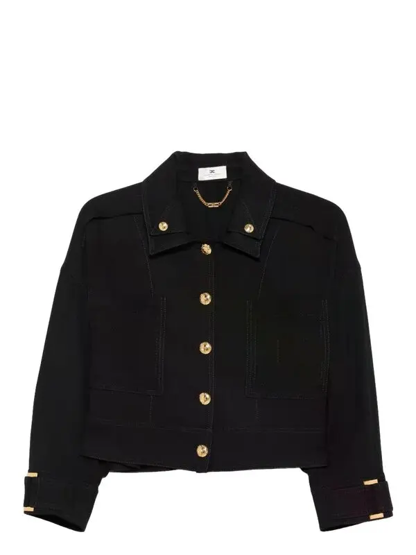 Elisabetta Franchi Buttoned Cropped Jacket - Black