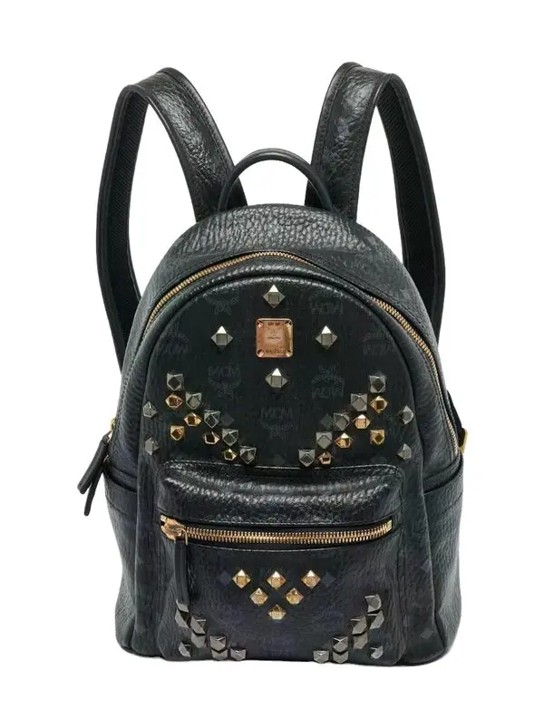 Mcm Small Stark Studded Backpack - Black