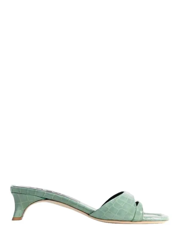 By Far Embossed Babygirl Mules - Green
