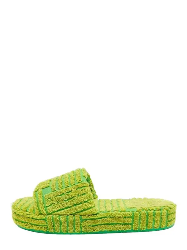 Bottega Veneta Pool Fabric Open Toe Sandals - Green