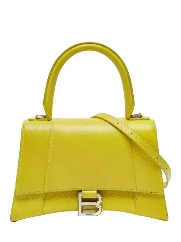 Balenciaga Hourglass Leather Tote Bag - Yellow