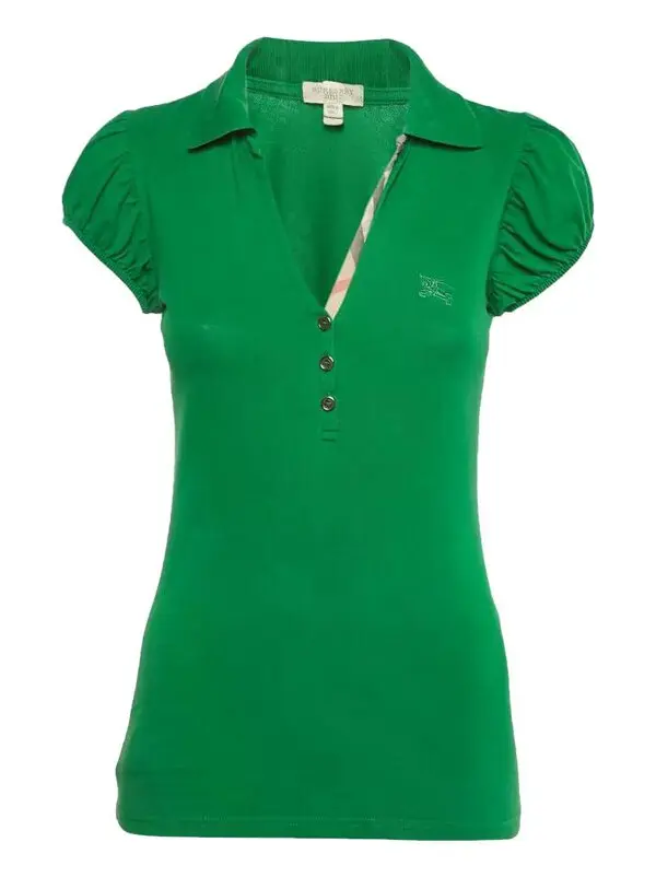 Burberry Piqué Puff-sleeve Polo Shirt - Green