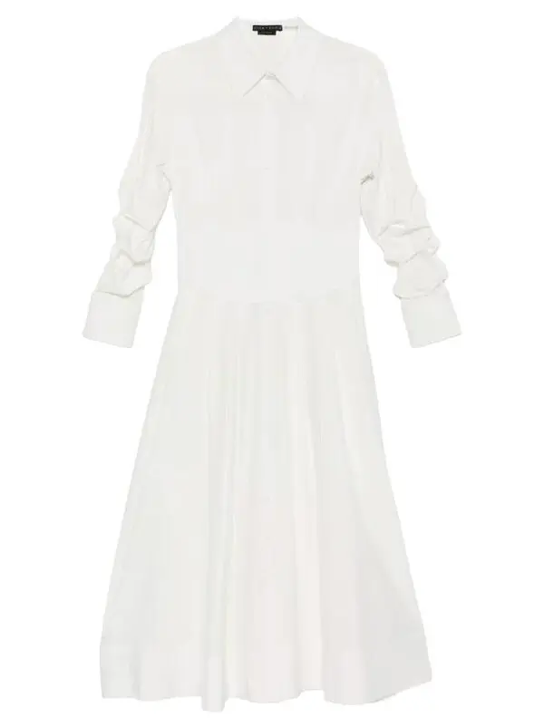 Alice + Olivia Button-down Corset Midi Dress - White