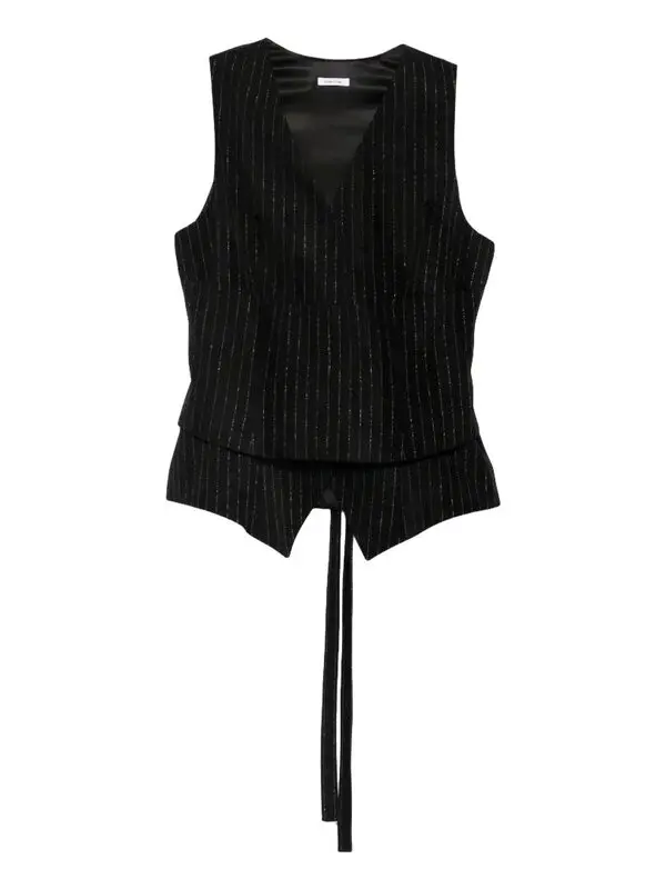 Alexander McQueen Striped Layered Waistcoat - Black