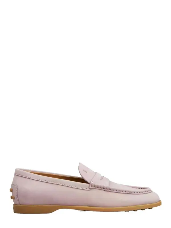 TOD'S Penny-slot Leather Loafers - Pink