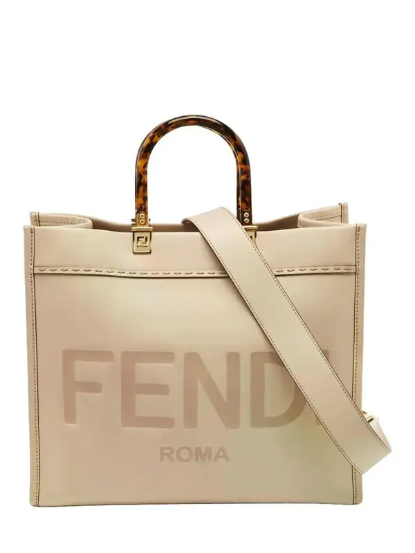 Fendi 2021 Sunshine Logo-debossed Medium Tote Bag - Pink