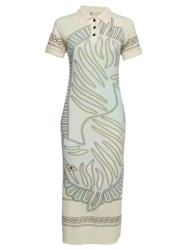 Tory Burch Collared Midi Dress - Neutrals