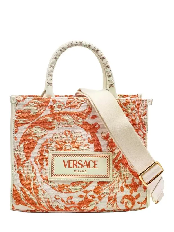 Versace Canvas Raffia Tote Bag - Neutrals