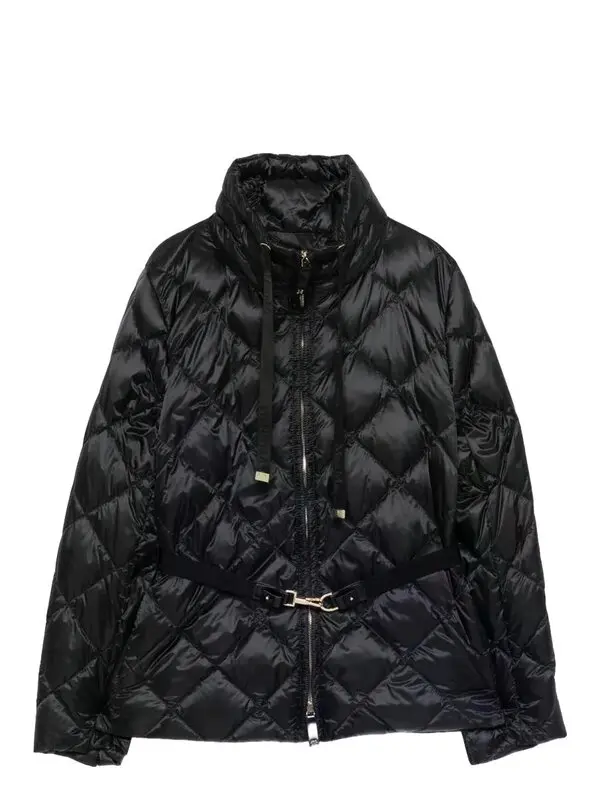 Max Mara Belted Quilted Jacket - Black