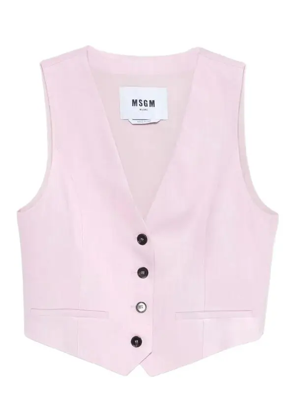 MSGM V-neck Button-fastening Gilet - Pink