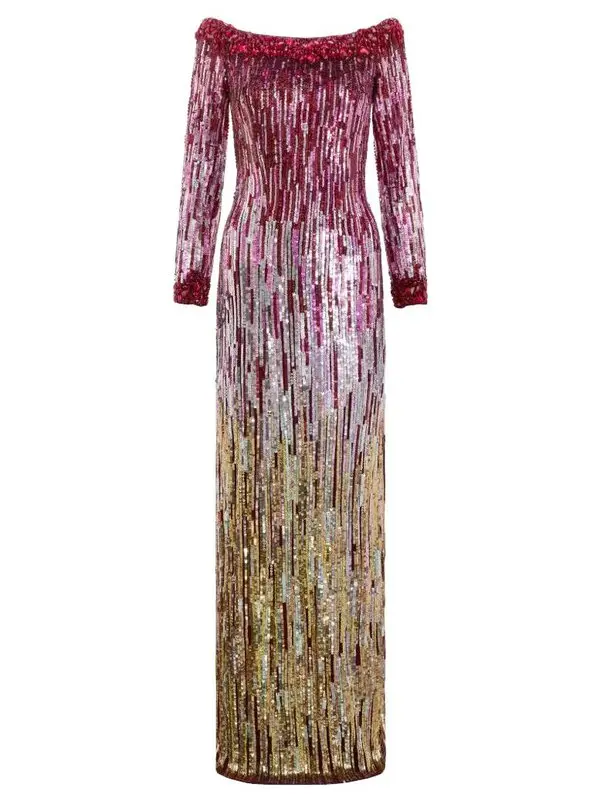 Jenny Packham Marnie Sequin Maxi Dress - Neutrals