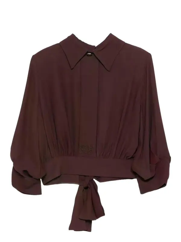 Elisabetta Franchi Tie-waist Blouse - Brown