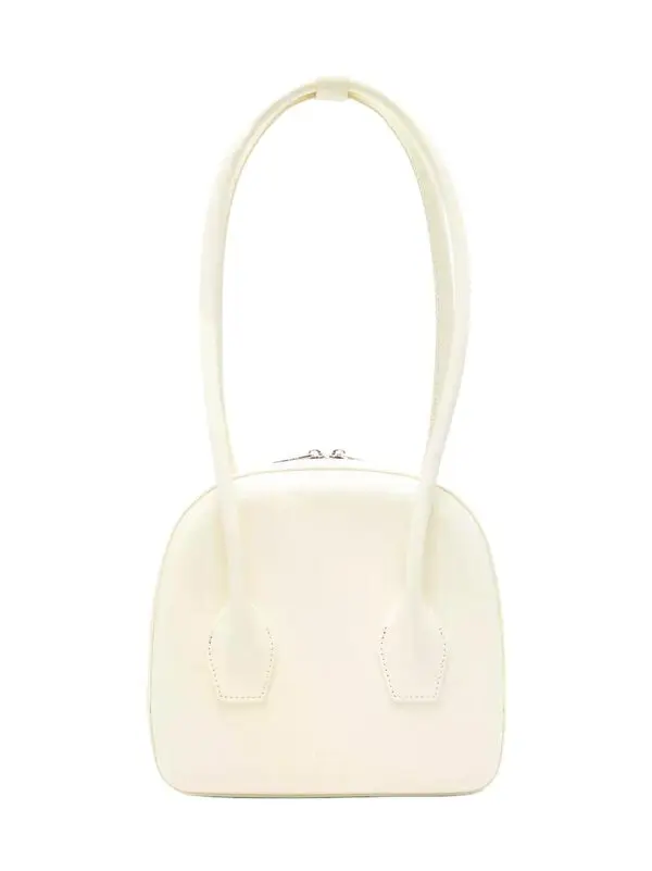 SALCE Rounded Leather Shoulder Bag - Yellow