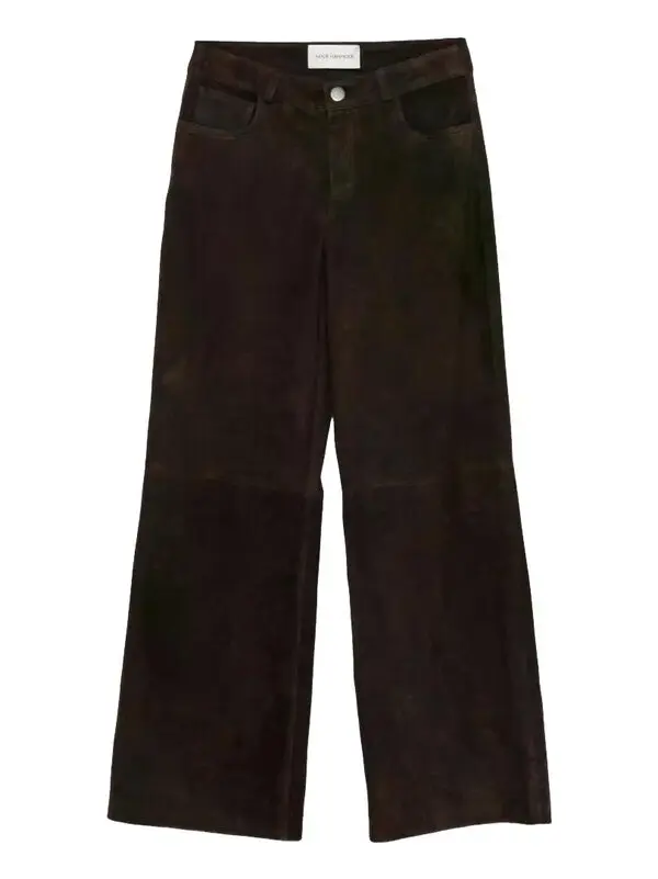 Nour Hammour Milo Suede Trousers - Brown