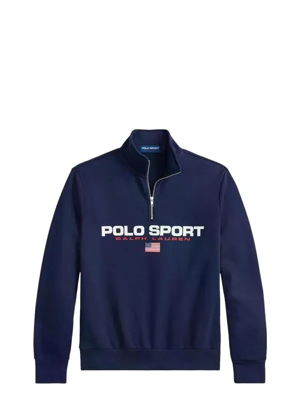 Polo Ralph Lauren Logo-print Half-zip Sweatshirt - Blue