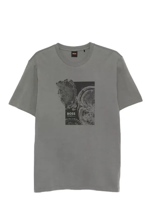 BOSS Crew-neck Graphic-print T-shirt - Grey