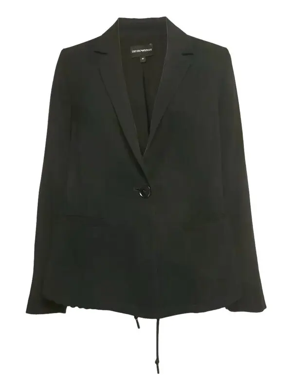 Emporio Armani Crepe Jacket With Elasticated Waist - Black