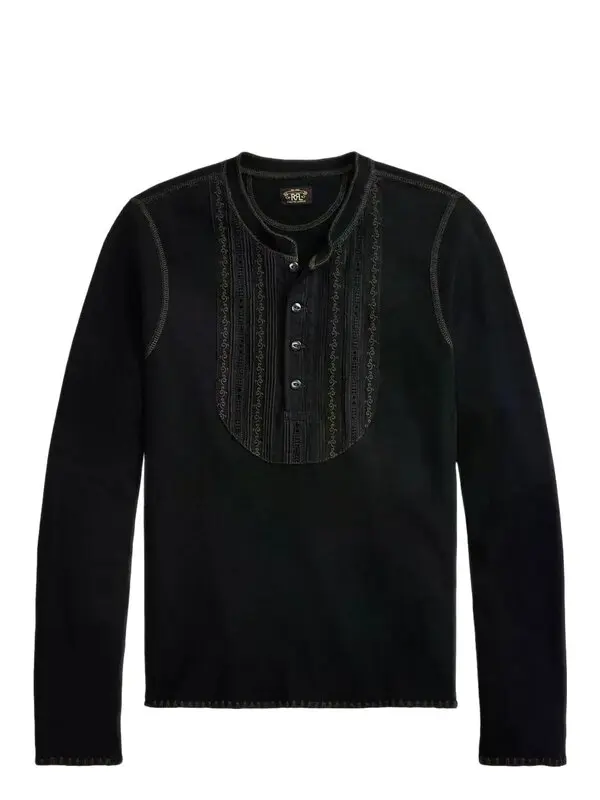 Ralph Lauren Embroidered Henley T-shirt - Black