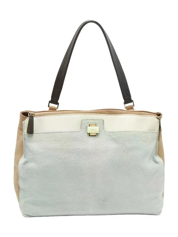 Furla Piper Cartella Leather Tote Bag - Neutrals