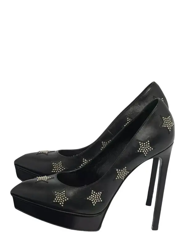 Saint Laurent Leather Heeled Pumps - Black
