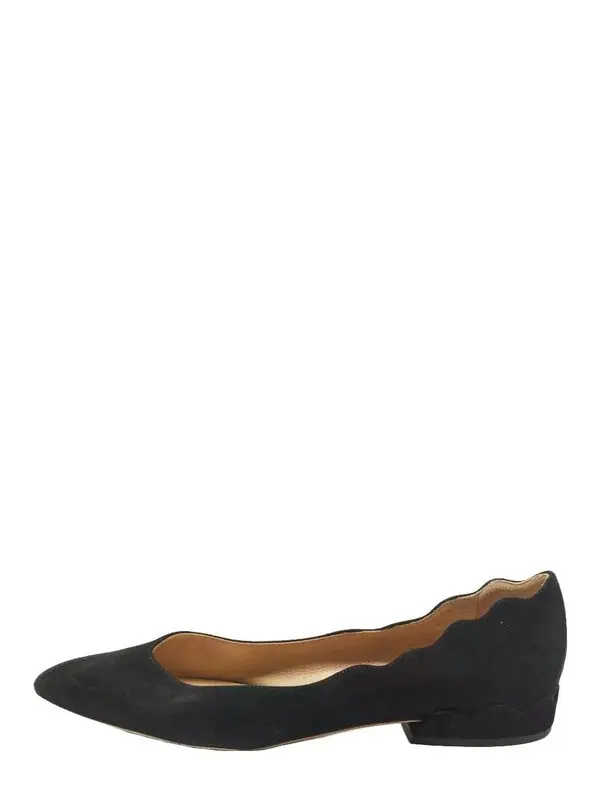 Chloé Laurena Suede Flat Pumps - Black