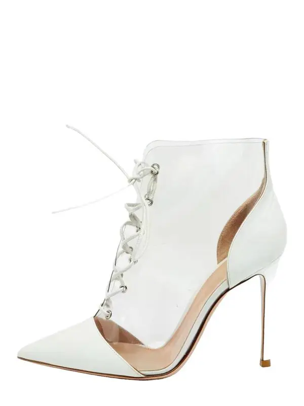 GIANVITO ROSSI Icon Lace-up Stiletto Boots - White