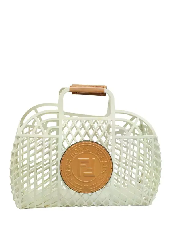 Fendi Ff-logo Basket Bag - Neutrals