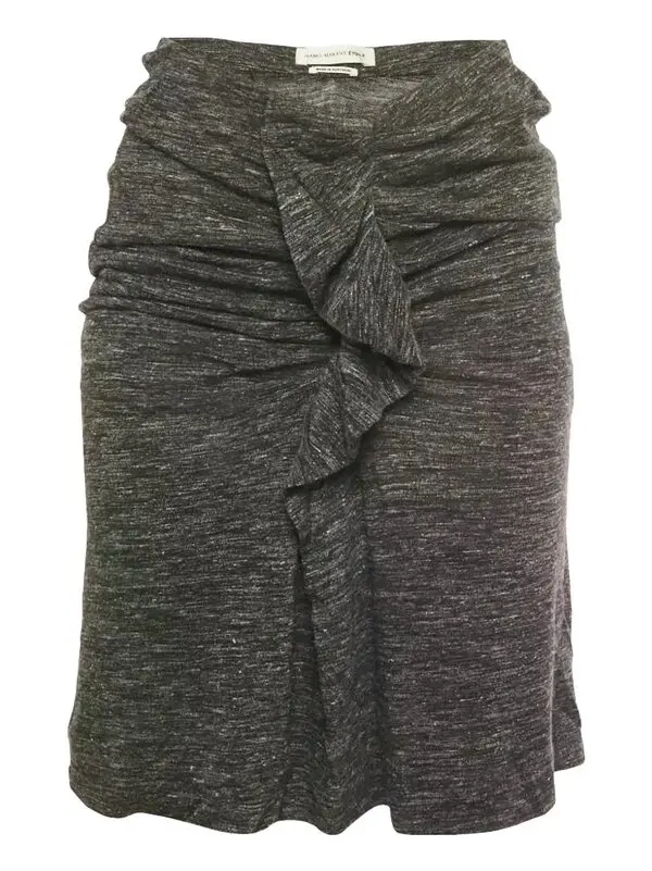 MARANT ETOILE Gathered Ruffled Mini Skirt - Grey