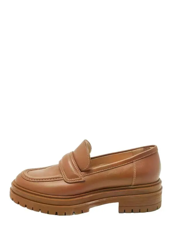 GIANVITO ROSSI Argo Leather Loafers - Brown