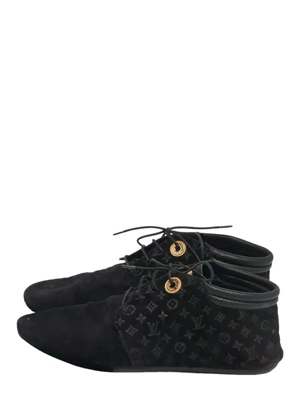 LOUIS VUITTON Monogram Suede Sneakers - Black